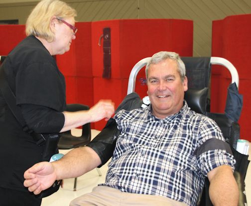 The Kincardine Record | Huron-Bruce MP Ben Lobb donates blood in Kincardine