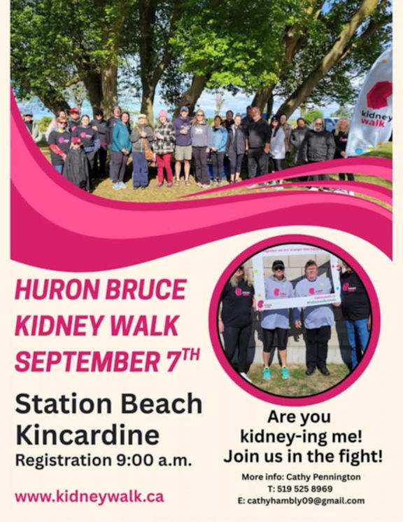 The Kincardine Record | Huron-Bruce Kidney Walk set for Sept. 7 at ...